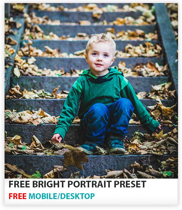 Free Bright Portrait Preset - PSD Stack